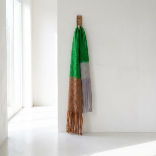 Bufanda mohair color block verde – LA MODERNA SINGULAR