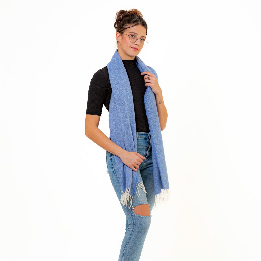 Bufanda lana merina azul – LA MODERNA SINGULAR