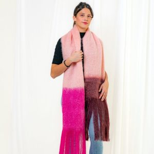 Bufanda mohair color block rosa – LA MODERNA SINGULAR